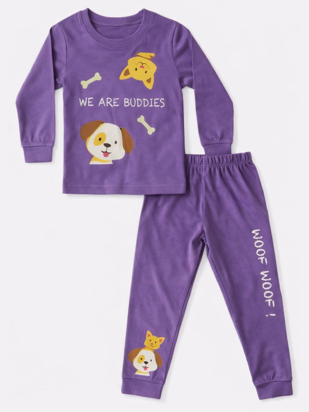 Purple Woof Pup Full Sleeve Set (Unisex) – Kay and Que Kids